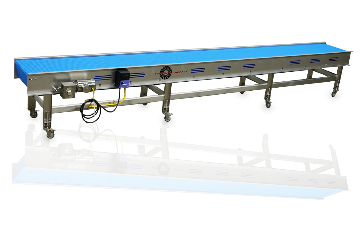 Custom Cut Metal 24"W X 240"L CC Conveyor — Frain Industries